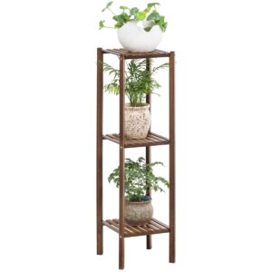 copree bamboo utility 3 tier plant stand rack multiple flower pot holder shelf indoor outdoor planter display shelving unit for patio garden