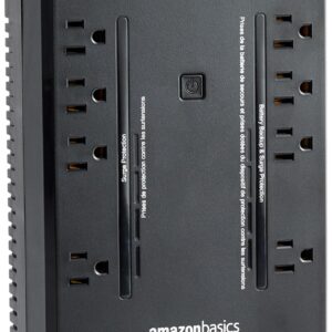 Amazon Basics Standby UPS 600VA 360W Surge Protector Battery Power Backup - 8 Outlets, Black