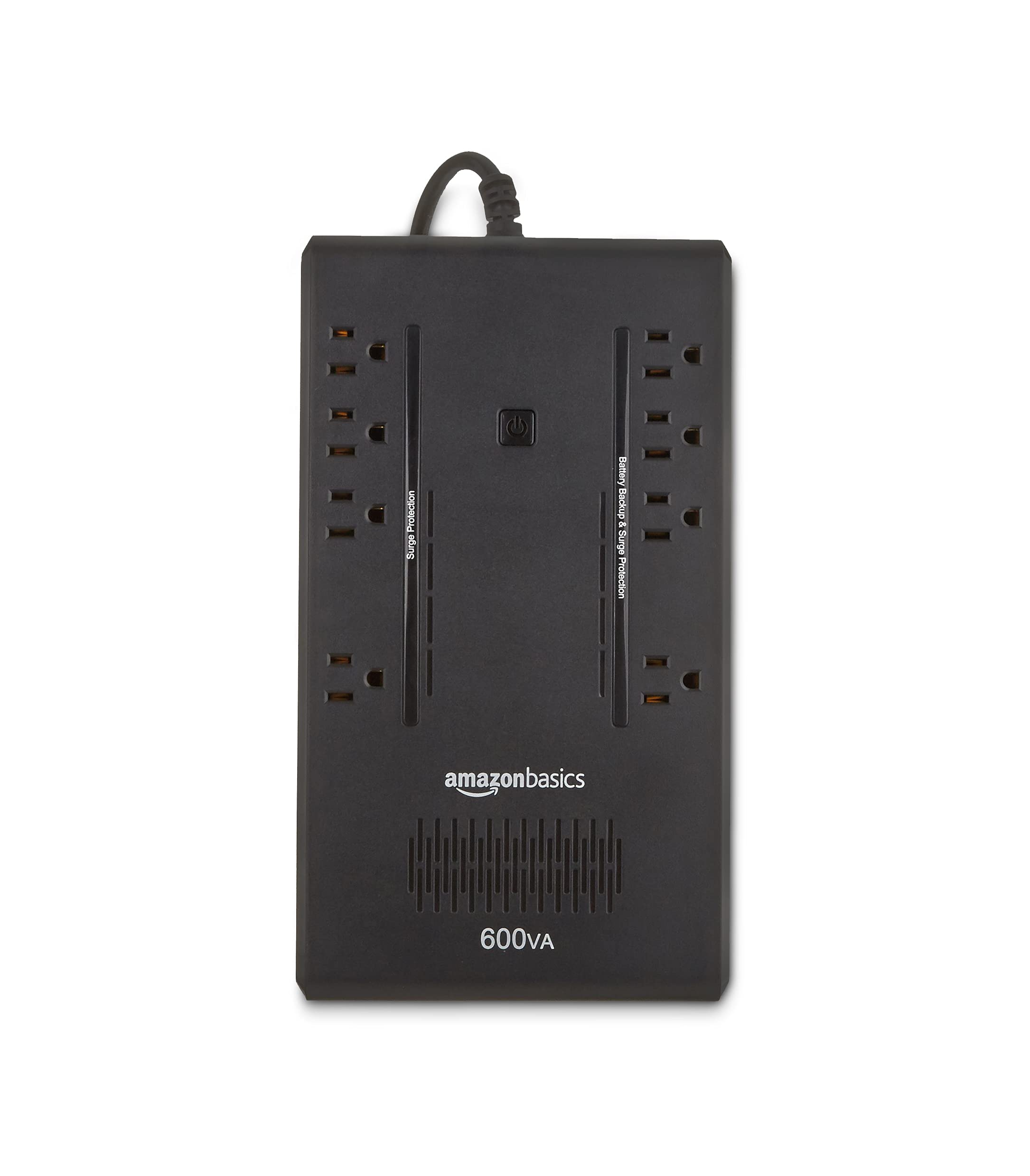 Amazon Basics Standby UPS 600VA 360W Surge Protector Battery Power Backup - 8 Outlets, Black