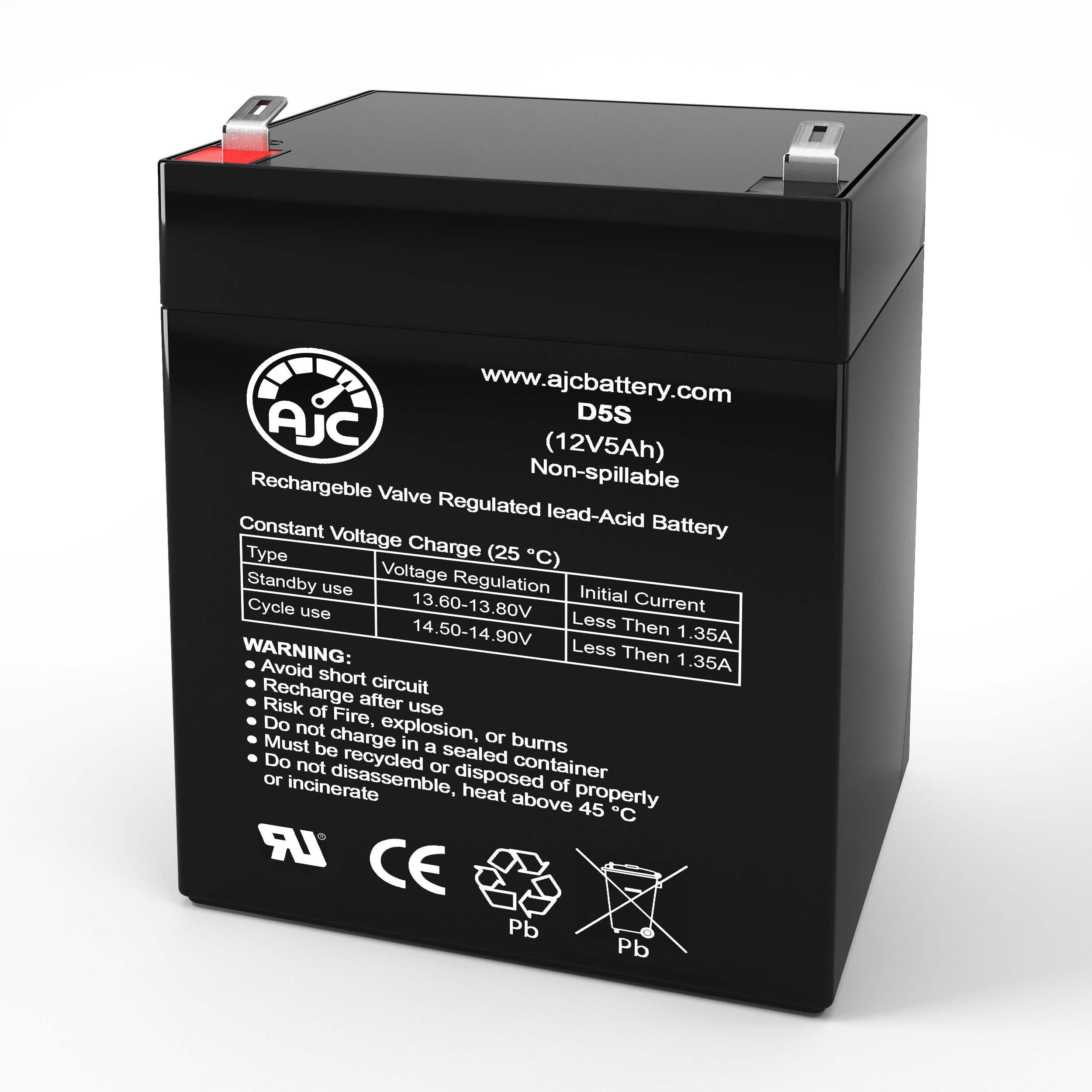 AJC Battery Compatible with APC BACK-UPS 6 OUTLETS 450VA 120V BN450M 12V 5Ah UPS Battery