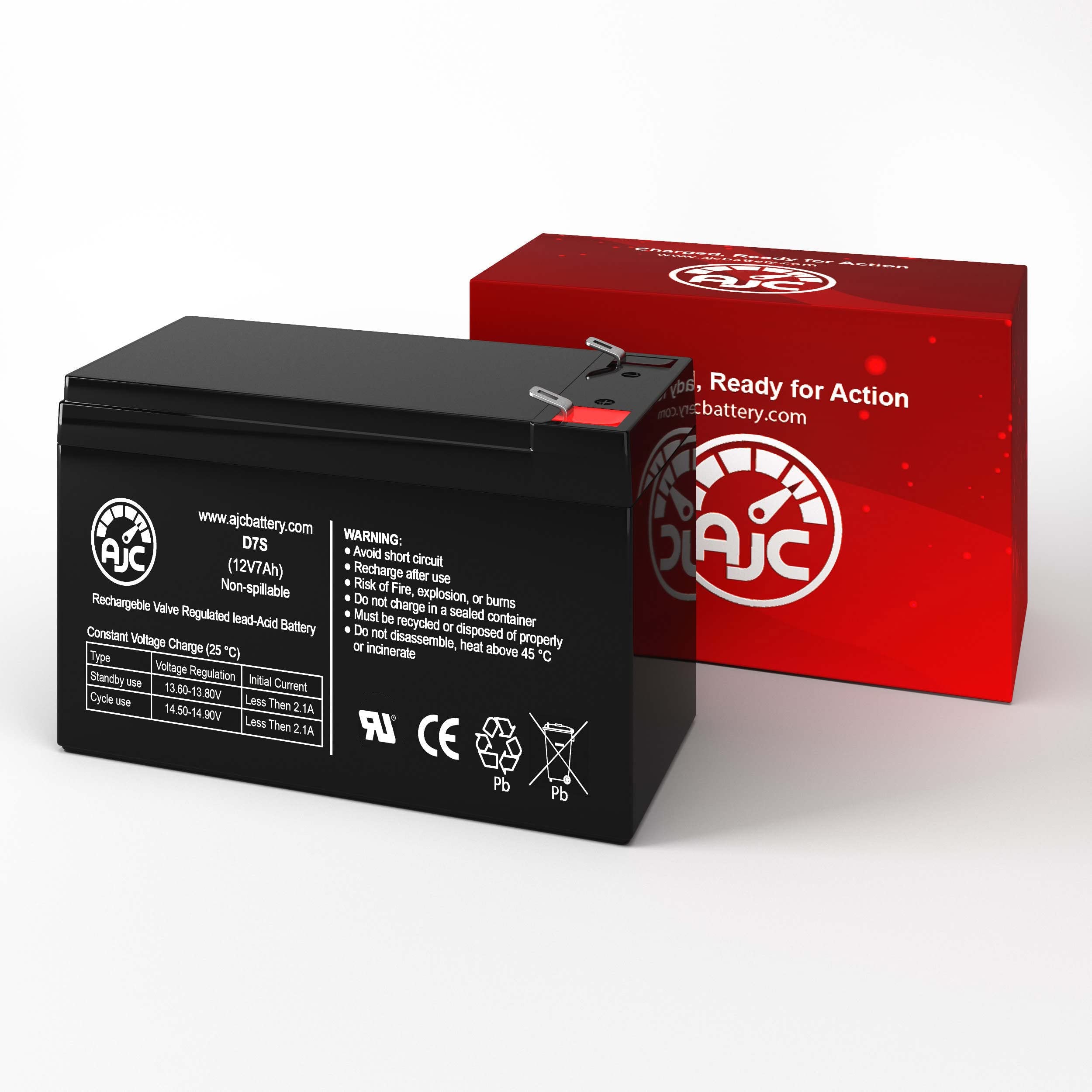 AJC Battery Compatible with APC Back-UPS ES 500 VA BE500C BE500U 12V 7Ah UPS Battery