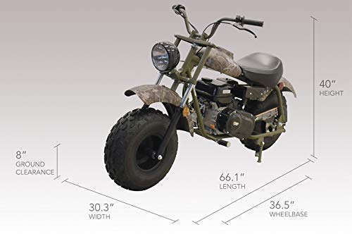 Massimo Motor Warrior200 196CC, 6.5 HP Engine Super Size Mini Moto Trail Bike MX Street for Adults. Wide Tires Motorcycle Powersport CARB Approved (Gray)