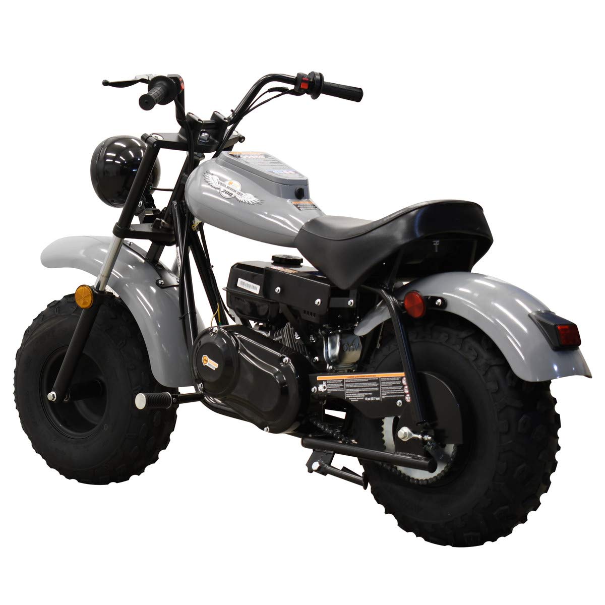 Massimo Motor Warrior200 196CC, 6.5 HP Engine Super Size Mini Moto Trail Bike MX Street for Adults. Wide Tires Motorcycle Powersport CARB Approved (Gray)