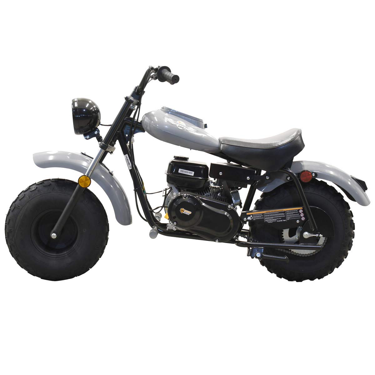 Massimo Motor Warrior200 196CC, 6.5 HP Engine Super Size Mini Moto Trail Bike MX Street for Adults. Wide Tires Motorcycle Powersport CARB Approved (Gray)