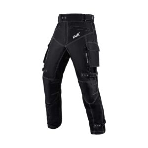 hwk motorcycle pants for men and women with water resistant cordura textile fabric for enduro motocross motorbike riding & impact armor, dual sport motorcycle pants with 32"-34" waist, 34" inseam