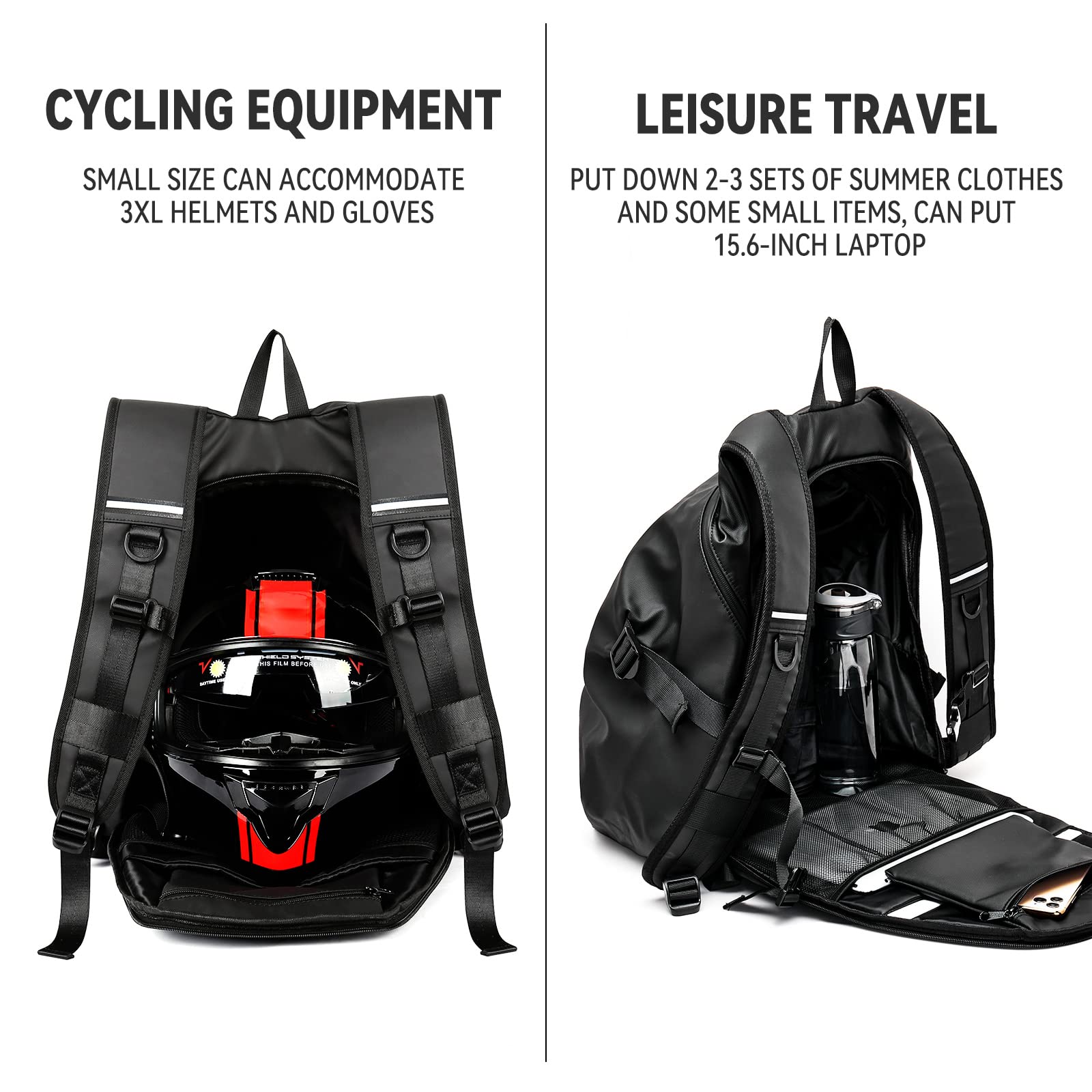 WEPLAN Motorcycle Backpacks for Men and women, Waterproof Helmet Backpack bookbag for riding, outing