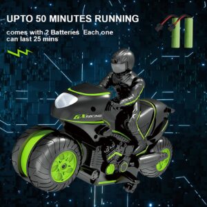 RC Motorcycle Remote Control Motorcycles,High Speed Rc Car Remote Control Car,2.4Ghz 360° Rotating Drift Stunt Car Motorbike for Kids Age 4,5,6,7,8 and Up Year Old