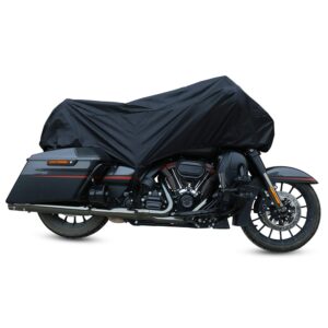 x autohaux motorcycle cover lightweight half cover outdoor waterproof rain dust protector black xl for most full dress touring cruiser