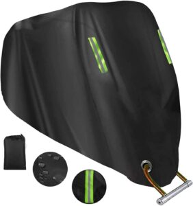 motorcycle cover all season,universal weather quality waterproof sun outdoor protection scooter shelter tear proof night reflective & lock-holes storage bag fits up to 97" motorcycles