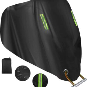 Motorcycle Cover All Season,Universal Weather Quality Waterproof Sun Outdoor Protection Scooter Shelter Tear Proof Night Reflective & Lock-Holes Storage Bag Fits up to 97" Motorcycles