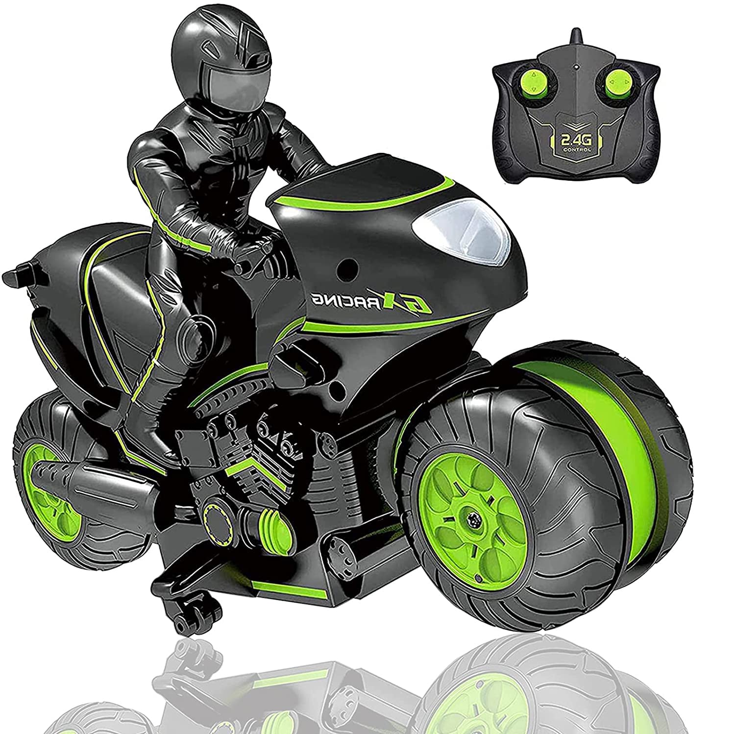 Masefu RC Stunt Car, Remote Control Motorcycle Stunt Power Wheel Motorcycle Car - 2.4 GHz High Speed, 360° Spinning Action Drift Racing Motorcycle for Boys Girls 5-12 Years Kids