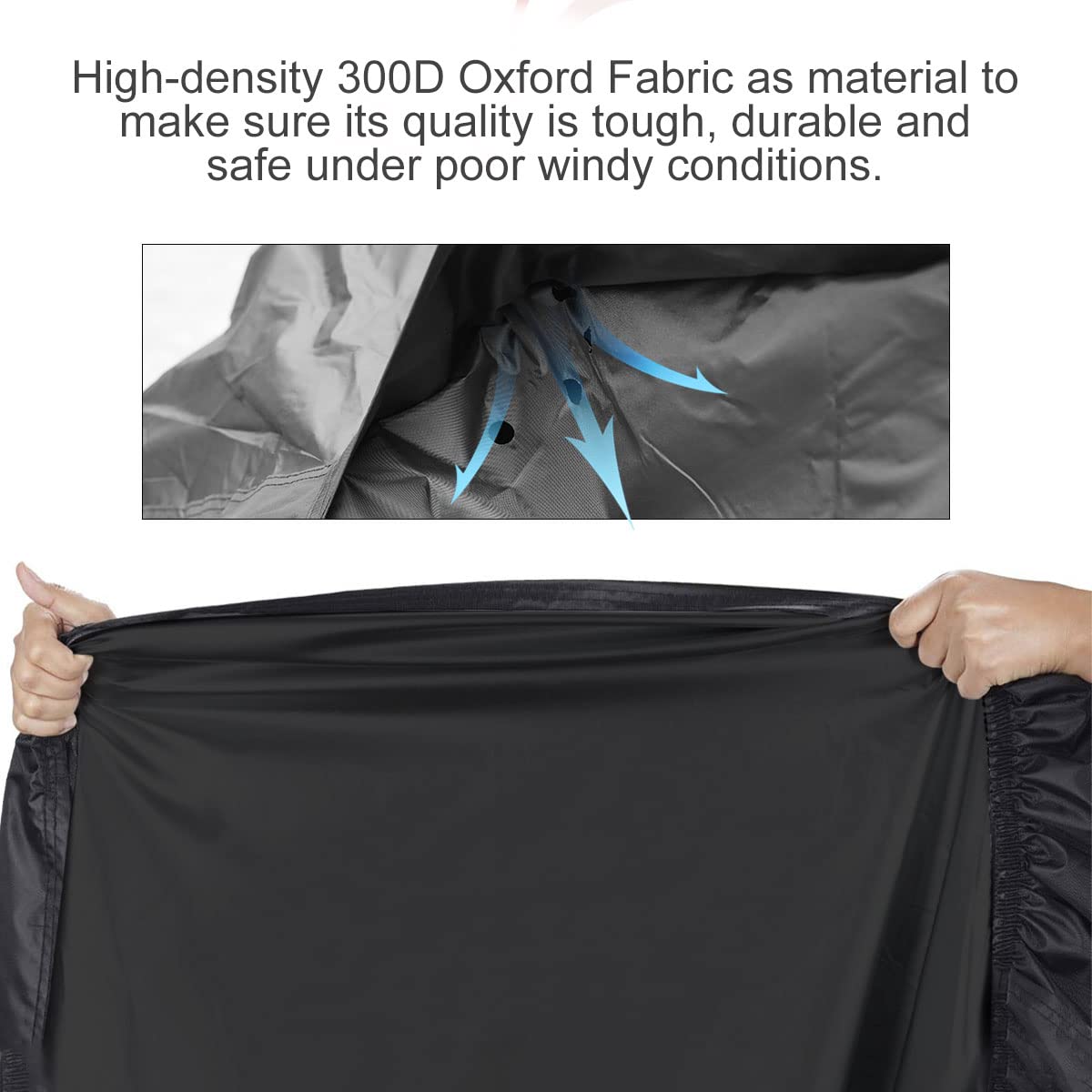 300D Motorcycle Cover for Touring Models Road King Street Glide Road Glide Outdoor Bike Cover Windproof Heavy Duty Waterproof Protection Fits up to 118” Motorcycles