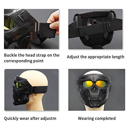 Myuilor Halloween Skull Messenger Mask Motorcycle Goggles Mask