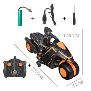 GX-YJWNY Rc Motorcycle with rechargeable batteries, 360° rotatable Drift Remote Control Motorcycles, 2WD Rc Motorbike 2.4Ghz High Speed Wireless Remote Racing Motorcyle for 4-12 Age Kids