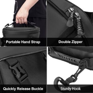 MOSISO Motorcycle Tail Bag Multifunctional Waterproof Polyester Storage Saddle Bag, 10L Outdoor Sports Motorbike Rear Seat Light Tank Bag Tool Carry Bag with Shoulder Strap, Black