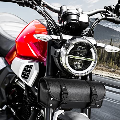 Sresk Motorcycle Handlebar Bag Front Fork Bag Barrel Bag Tool Roll Bag Tail Bag Tool Pouch Sissy Bar Storage Bag for Harley Kawasaki Suzuki Yamaha Sportster Dyna 883 Vulcan V-star (B)