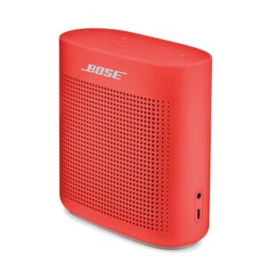 bose soundlink color ii: portable bluetooth, wireless speaker with microphone- coral red