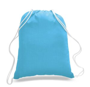 totebagfactory 6-pack cotton canvas drawstring backpacks: blank, plain, reusable cloth, 14" w x 18" h