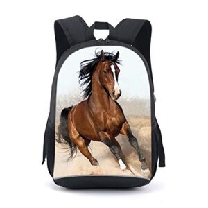 caiwei school backpack for boys, 17 inch horse school bag rucksack backpack