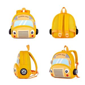 KK CRAFTS Preschool Backpack Toddler Neoprene Animal Schoolbag Lunch backpack for Kids Boys Girls(School Bus)