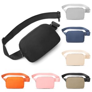 seadamoo mini black fanny pack crossbody bags for women and men, waterproof belt bag with adjustable strap for traveling running hiking cycling.