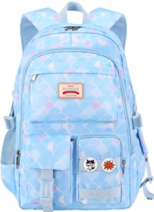 scione school backpacks for girls - 15.6 inch large mermaid laptop backpacks anti theft primary middle college bookbags for teens girls women students