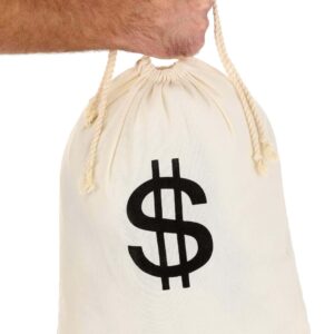 Fun Costumes Bank Robber Money Bag Accessory Prop | Accessories Standard Beige