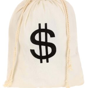 Fun Costumes Bank Robber Money Bag Accessory Prop | Accessories Standard Beige