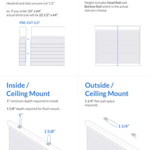 CHICOLOGY Blinds for Windows , Mini Blinds , Window Blinds , Door Blinds , Blinds & Shades , Camper Blinds , Mini Blinds for Windows , Horizontal Window Blinds , Gloss White, 34"W X 60"H