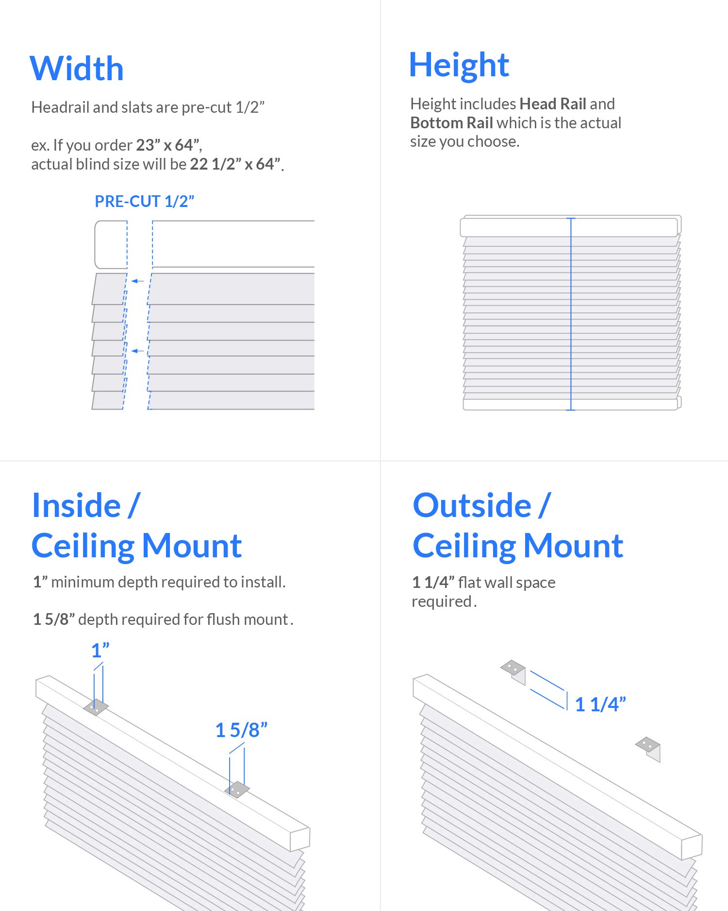 CHICOLOGY Blinds for Windows , Mini Blinds , Window Blinds , Door Blinds , Blinds & Shades , Camper Blinds , Mini Blinds for Windows , Horizontal Window Blinds , Gloss White, 34"W X 60"H