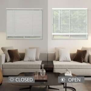 CHICOLOGY Blinds for Windows , Mini Blinds , Window Blinds , Door Blinds , Blinds & Shades , Camper Blinds , Mini Blinds for Windows , Horizontal Window Blinds , Gloss White, 34"W X 60"H