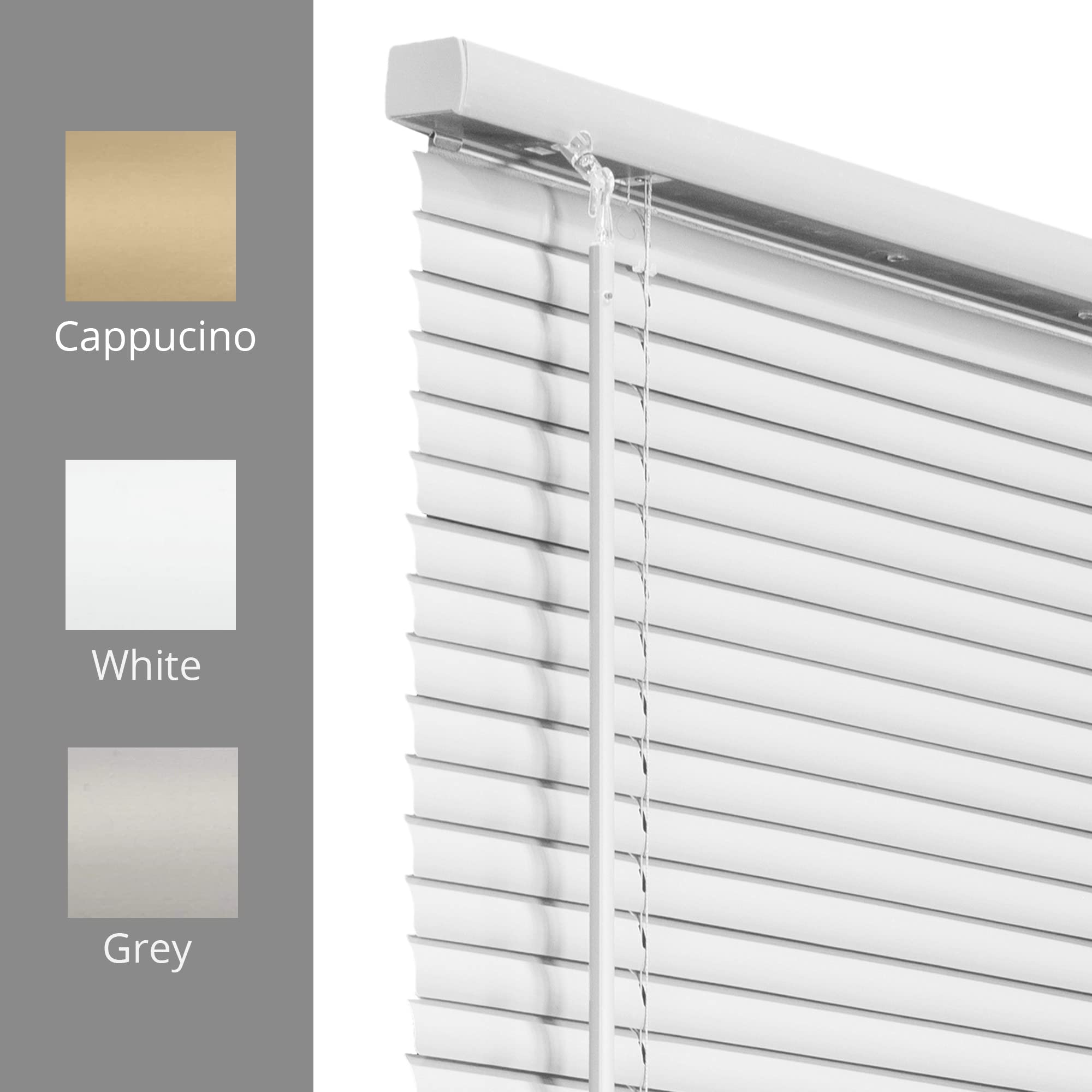 CHICOLOGY Blinds for Windows , Mini Blinds , Window Blinds , Door Blinds , Blinds & Shades , Camper Blinds , Mini Blinds for Windows , Horizontal Window Blinds , Gloss White, 34"W X 60"H