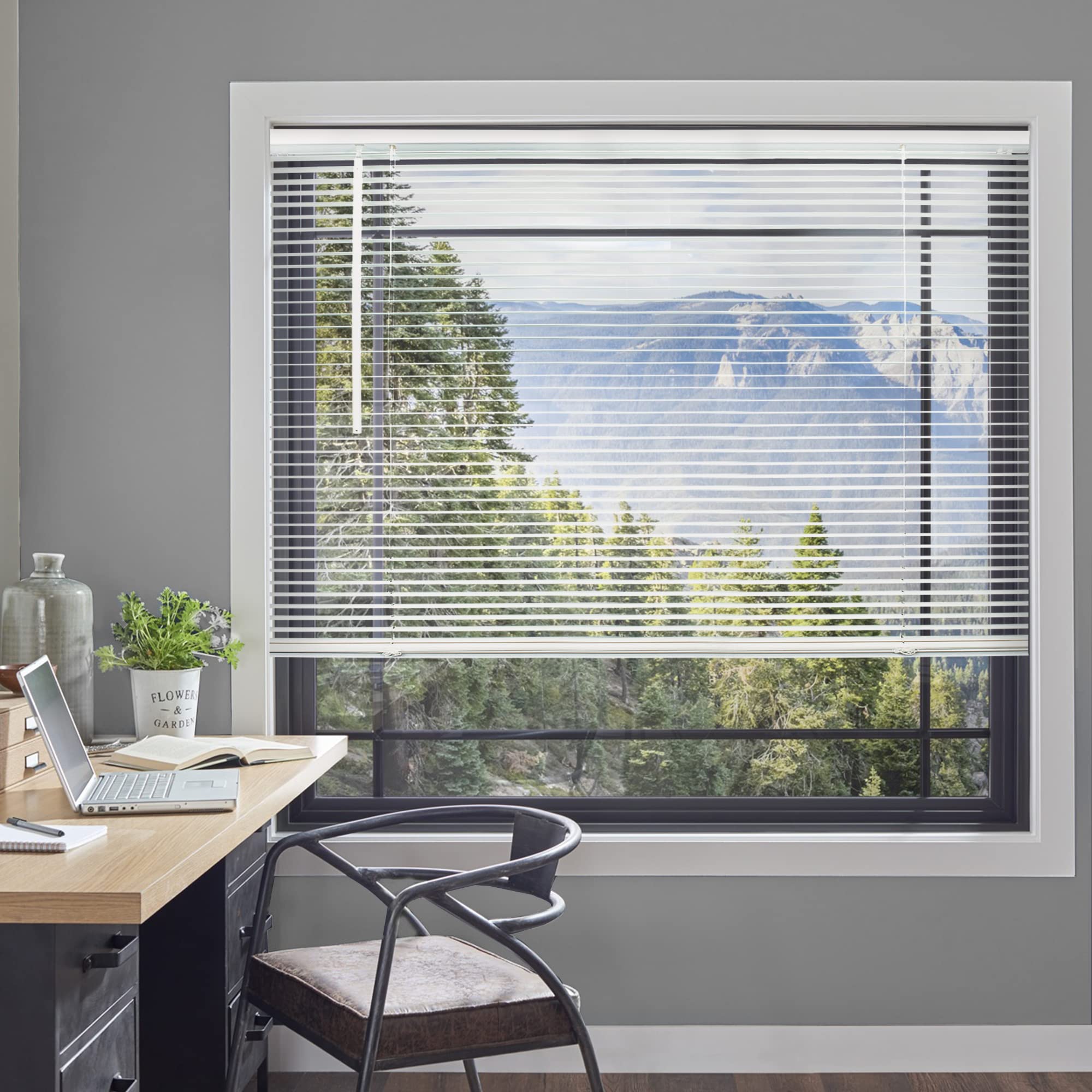 CHICOLOGY Blinds for Windows , Mini Blinds , Window Blinds , Door Blinds , Blinds & Shades , Camper Blinds , Mini Blinds for Windows , Horizontal Window Blinds , Gloss White, 34"W X 60"H