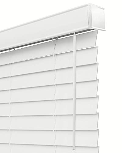 CHICOLOGY Faux Wood Blinds , Window Blinds , Wood Blinds , Window Shades , Window Treatments , Blinds & Shades , Window Shades For Home , Wooden Blinds , Basic White , 34"W X 60"H