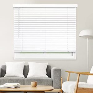 chicology faux wood blinds , window blinds , wood blinds , window shades , window treatments , blinds & shades , window shades for home , wooden blinds , basic white , 34"w x 60"h