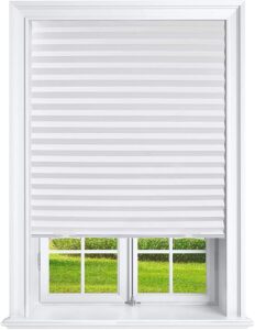 mirrotek pleated window paper shades light filtering blinds white 36" x 69" (pack of 6 temporary blinds),mt1050