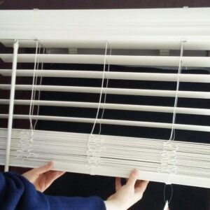 US Window And Floor 2" Faux Wood 22.5" W x 48" H, Inside Mount Cordless Window Blinds, 22.5 x 48, Smooth White,CLF0102240480