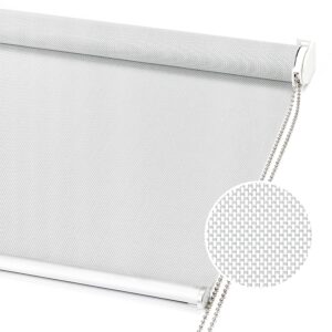 chrisdowa light filtering roller shades, with 5% openness solar screen, uv protection fabric. solar semi sheer roller blinds for office and home. easy to install.grey,20" w x 72" h