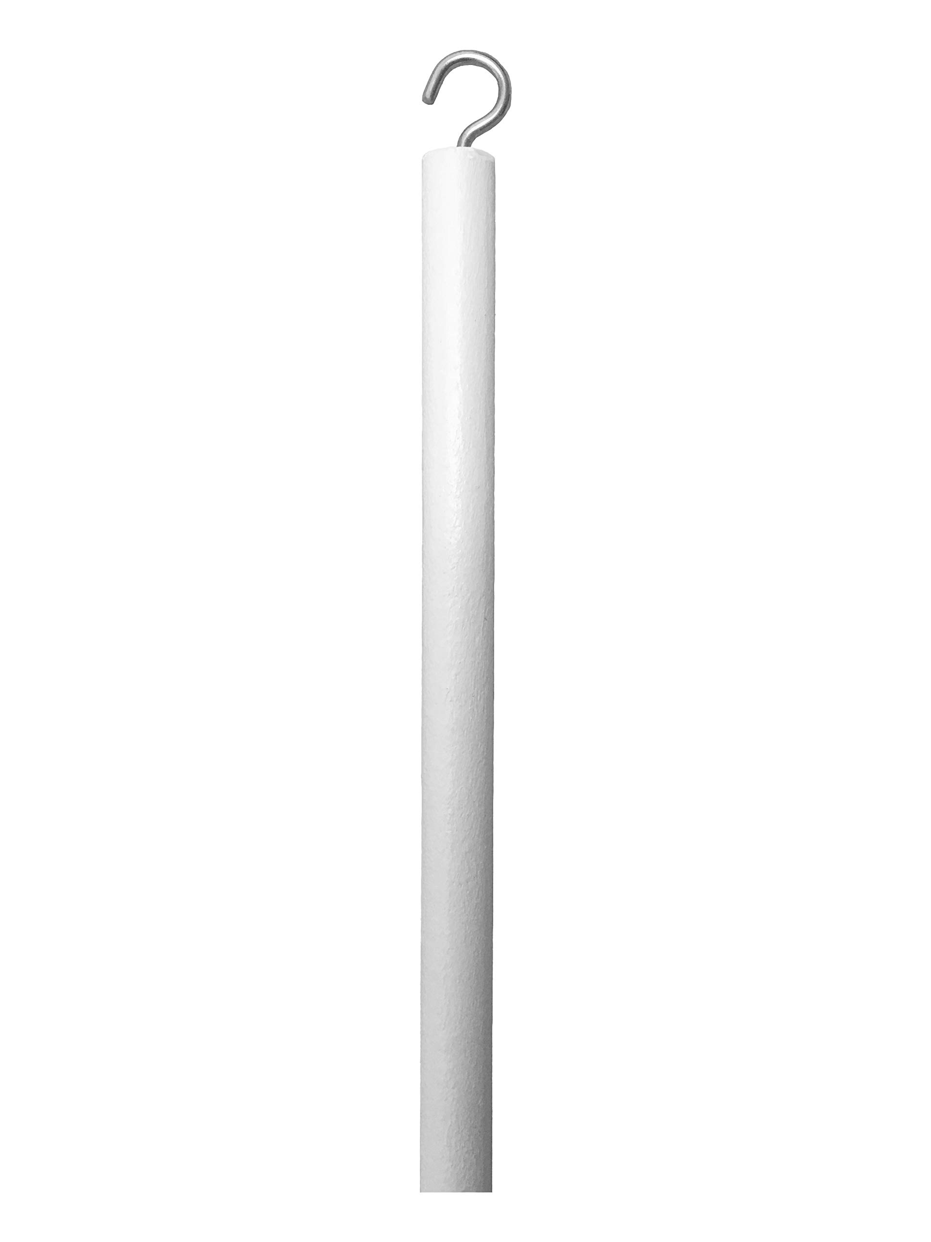 1 Pack - Snow White Wood Blind Tilt Wand Replacement - Available in 12" - 24" - 30" - 36" - 48" - "C Hook (36")