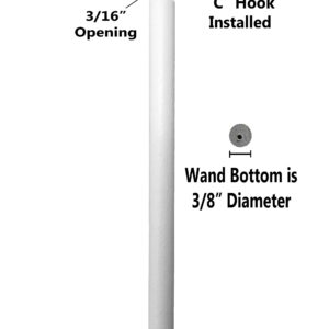 1 Pack - Snow White Wood Blind Tilt Wand Replacement - Available in 12" - 24" - 30" - 36" - 48" - "C Hook (36")