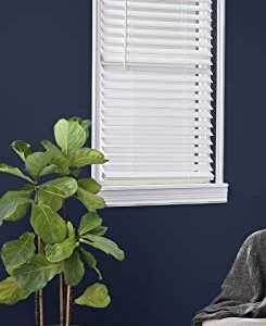 Blinds Giant, 2" Cordless Faux Wood Blind 35" (W) X 64" (L) White, Cordless Lift and Want Tilt.