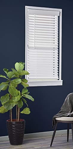 Blinds Giant, 2" Cordless Faux Wood Blind 35" (W) X 64" (L) White, Cordless Lift and Want Tilt.