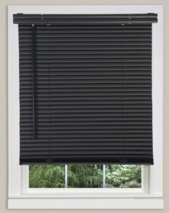 classic touch cordless 1" light filtering mini blind, 34" wide x 64" long, black