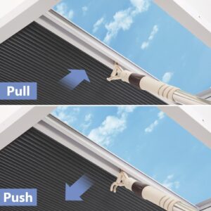 ZSTARR Tension Rod,Blinds Shads Push Pull Adjustable Drapery Rod with Hook for Skylight Cordless Window Blinds and Shades,Easy to Pull The Shades Down and Up (Push Pull Rod, 38"-63")