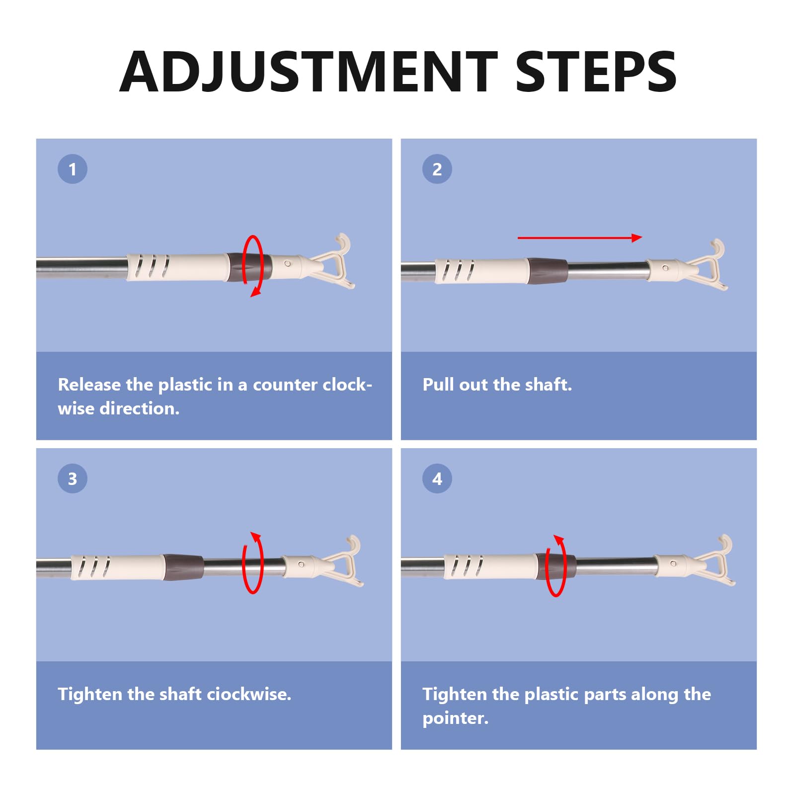 ZSTARR Tension Rod,Blinds Shads Push Pull Adjustable Drapery Rod with Hook for Skylight Cordless Window Blinds and Shades,Easy to Pull The Shades Down and Up (Push Pull Rod, 38"-63")