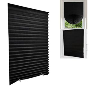 blackout blinds for windows cordless blinds temporary shades blinds no drill mini blinds black out blinds for window of bedroom,bathroom,kitchen office (black-high shading, 23.6 * 59"(60 * 150cm))