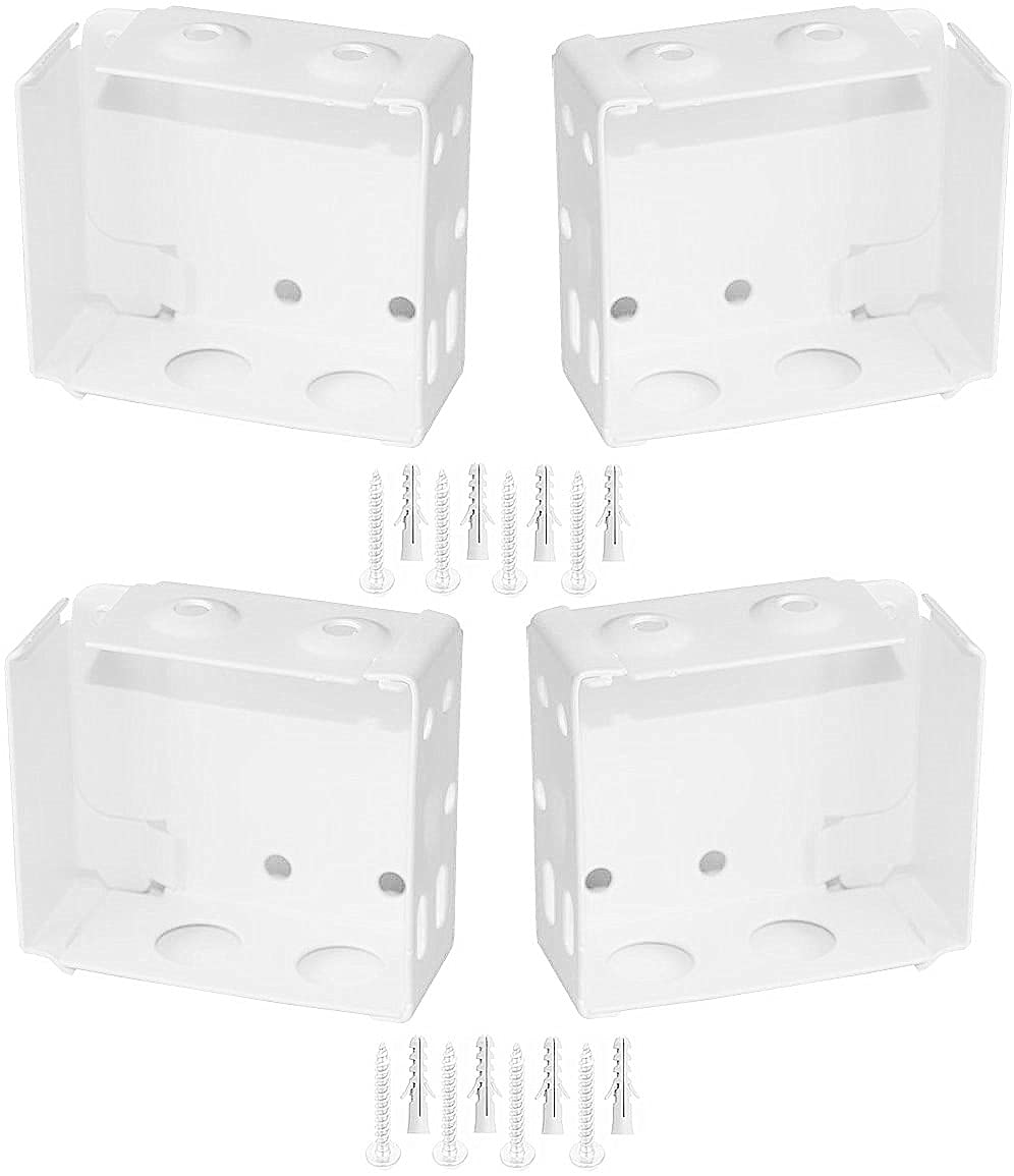 4pcs Box Mounting Bracket 2sets for High Profile Blinds 2inch White Color Window Blinds Headrail Bracket