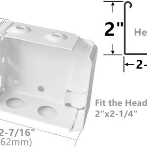 4pcs Box Mounting Bracket 2sets for High Profile Blinds 2inch White Color Window Blinds Headrail Bracket