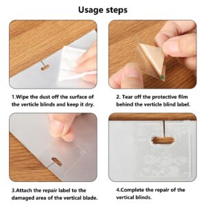 32 Pcs Vertical Blind Repair Tabs Clear Vertical Blinds Replacement Slats Panels Self-adhesive Blinds Replacement Fixers Window Blinds Repair Parts