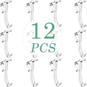 2.5 Inch Valance Clips, Clear Plastic Valance Clips for Blinds, Hidden Blinds Valance Clips for Horizontal Blind Valance (12 Pieces)